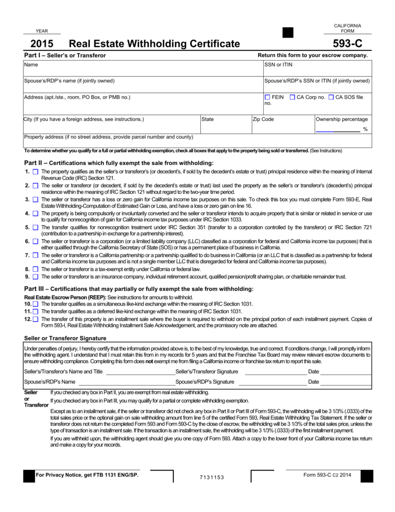Form 593 Instructions What Will Form 13 Instructions Be