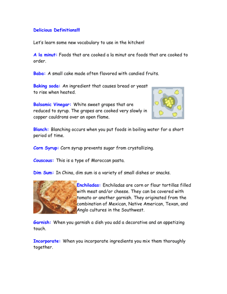 Culinary Vocabulary