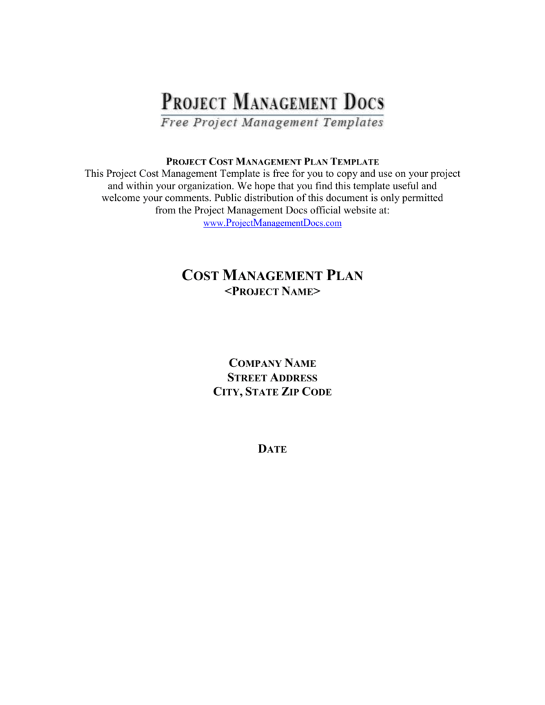 Cost Management Plan Example For Websight Vasttao