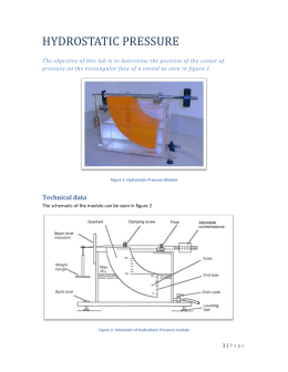 Hydrostatic Pressure By John Fuller Fluid Mechanics Lab