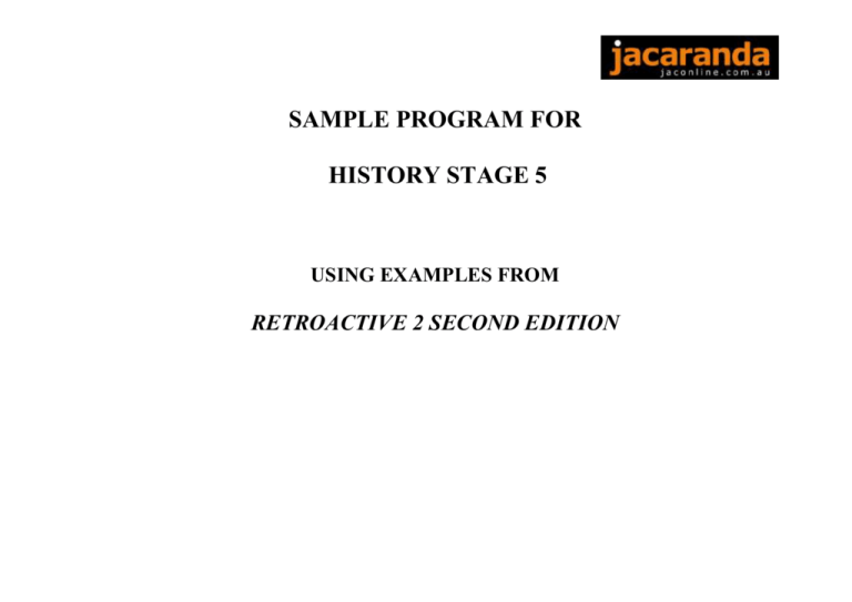 Retroactive 2 2E Work Program