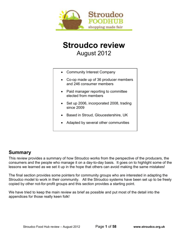 Stroudco food hub case study