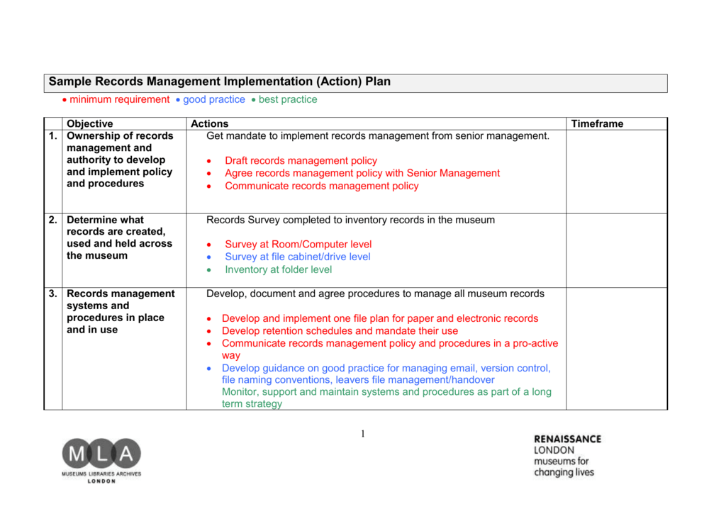 Sample Records Management Implementation