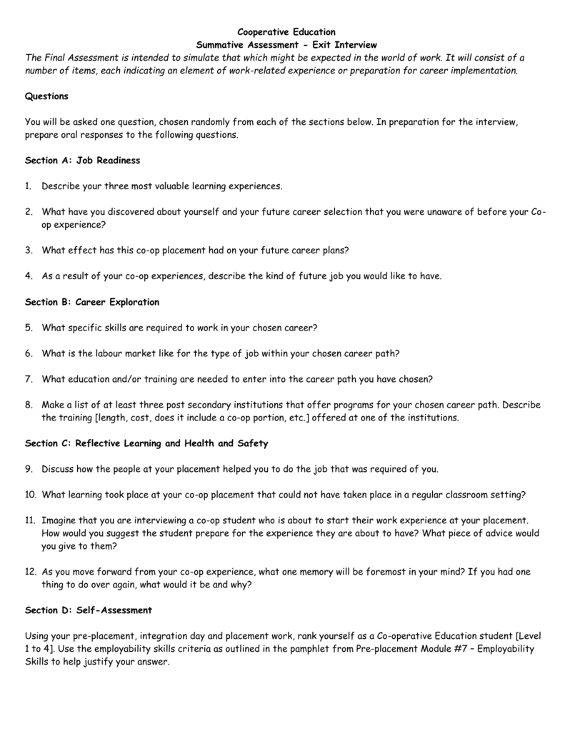 3 Exit Interview ions