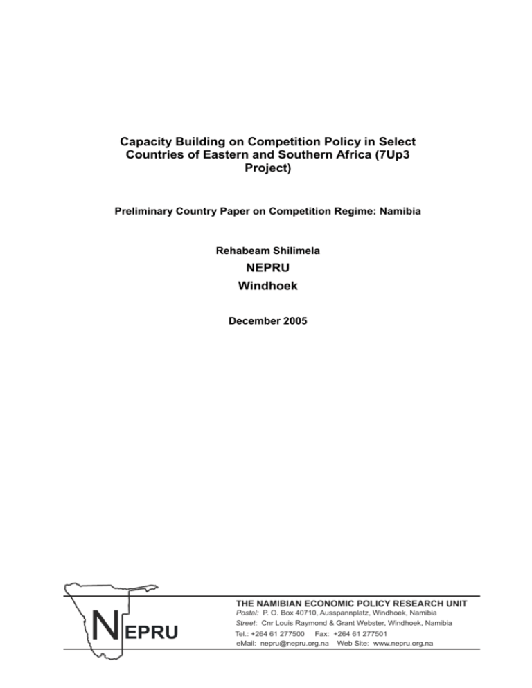5 The Competition Policy And Law In Namibia