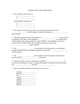 Atomic Notation Worksheet