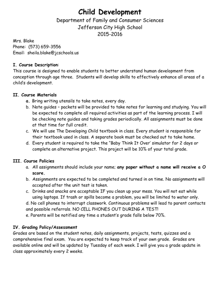 Child Development Syllabus