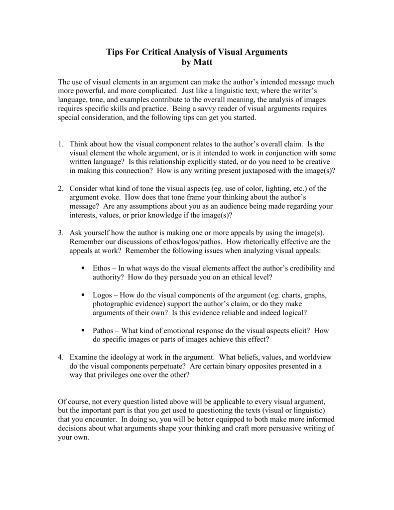 Critically Reading Visual Arguments