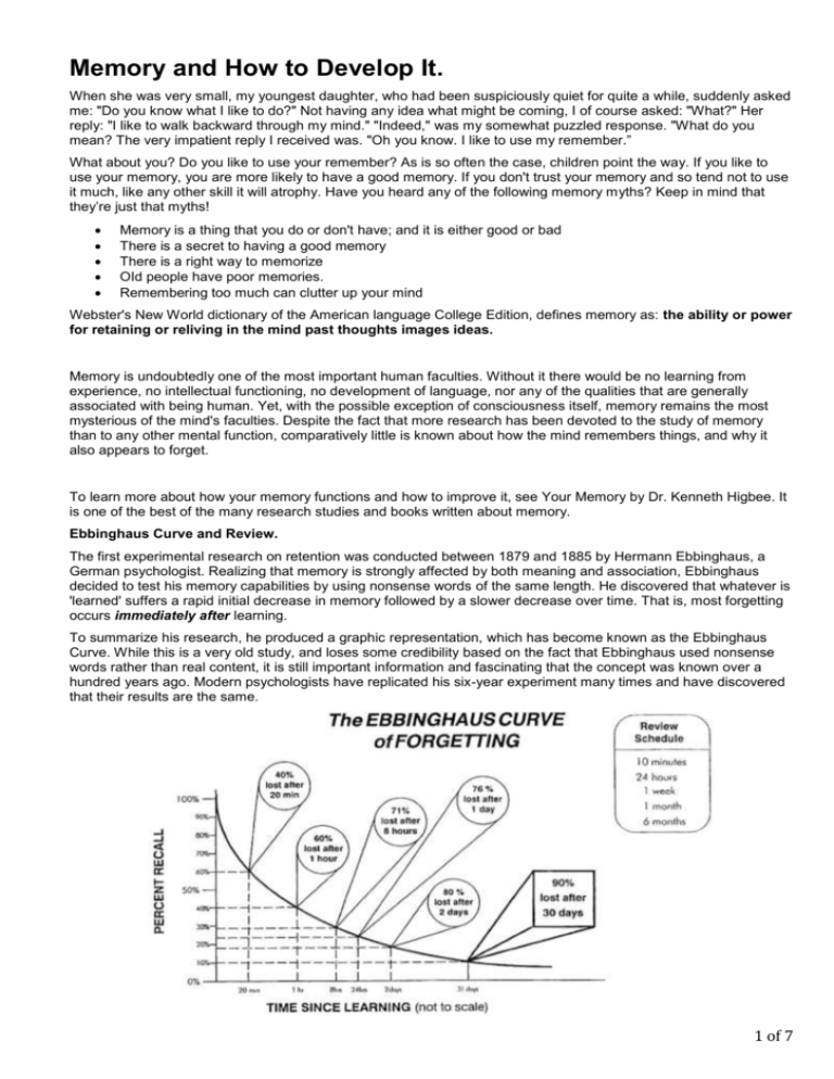 Memory And How To Develop It 