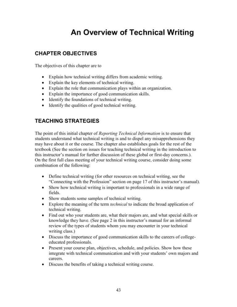 An Overview Of Technical Writing
