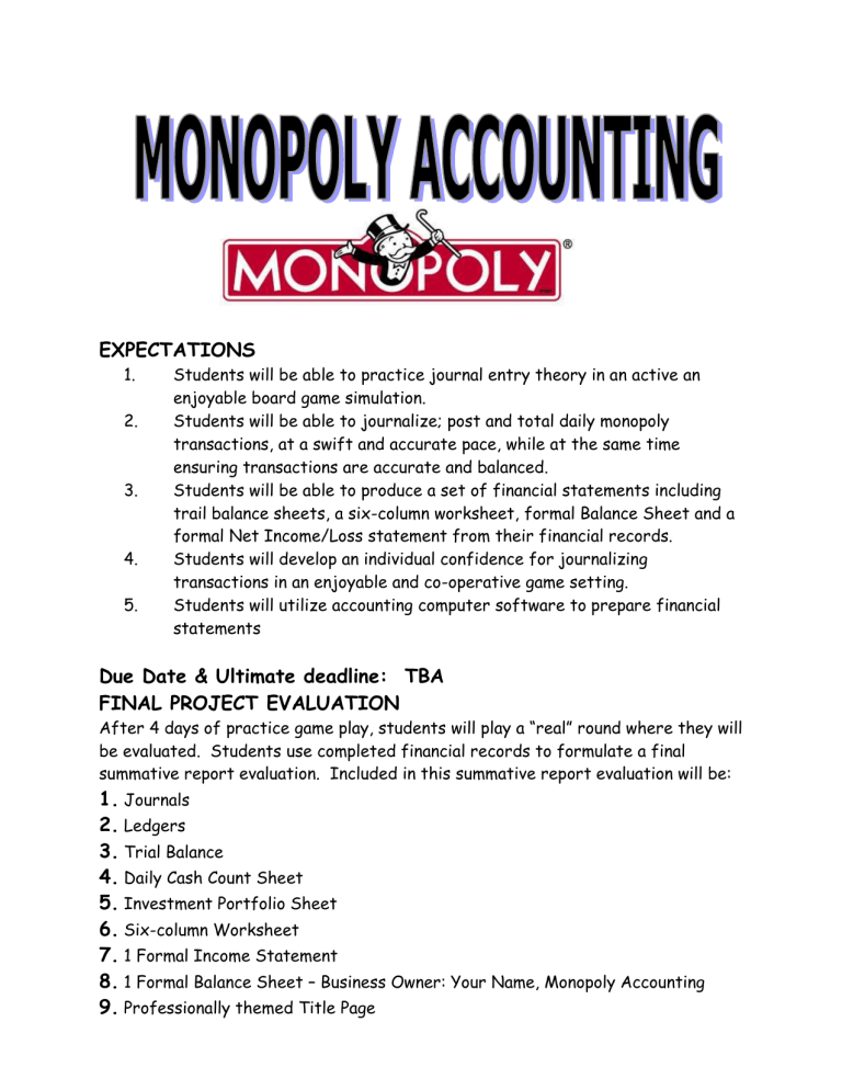 Monopoly Instructions