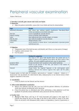 Peripheral Vascular Assessment