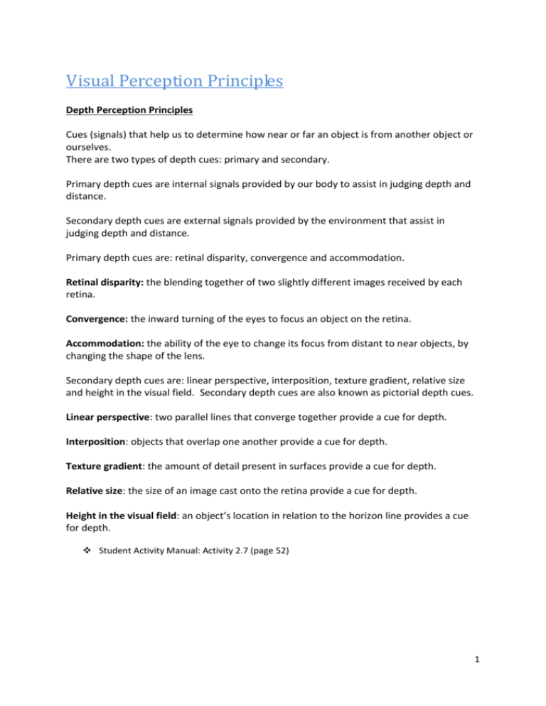 Visual Perception Principles Visual Perception Principles