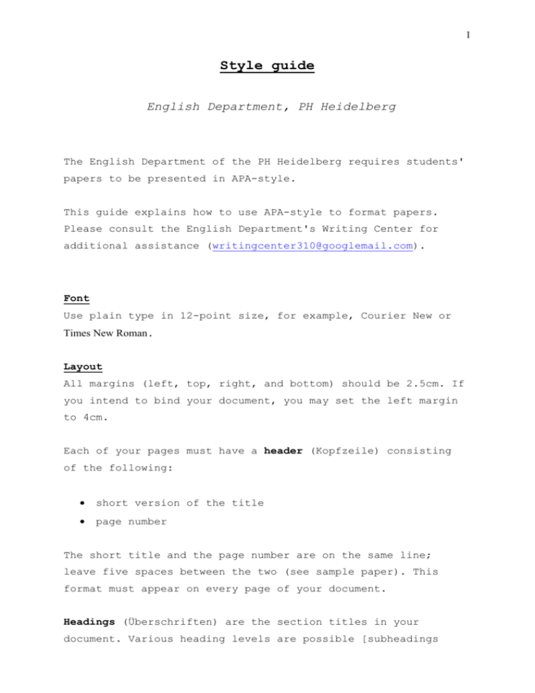 Style Guide Style Guide