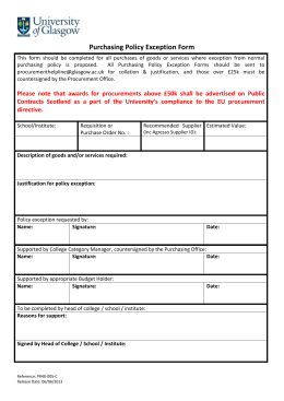Procurement Policy Exception Form