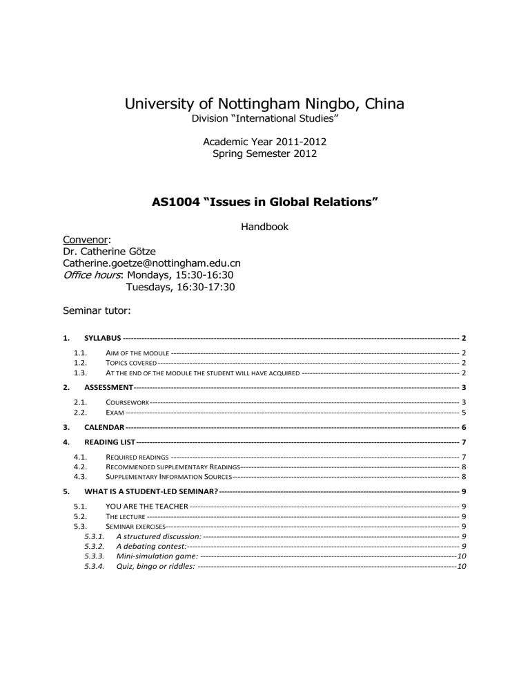 Syllabus Aim Of The Module Syllabus Aim Of The Module