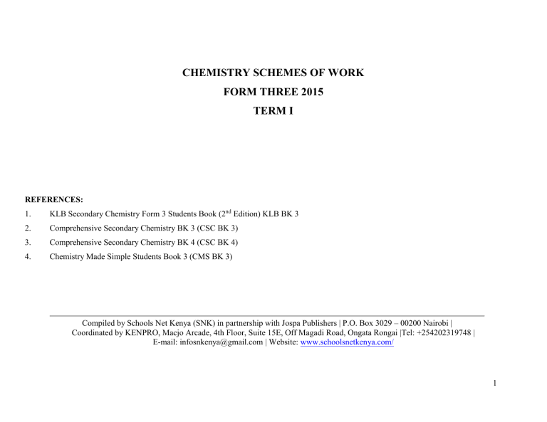 Chemistry scheme form 3 Chemistry scheme form 3
