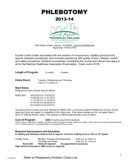 Checklist for Phlebotomy Equipment