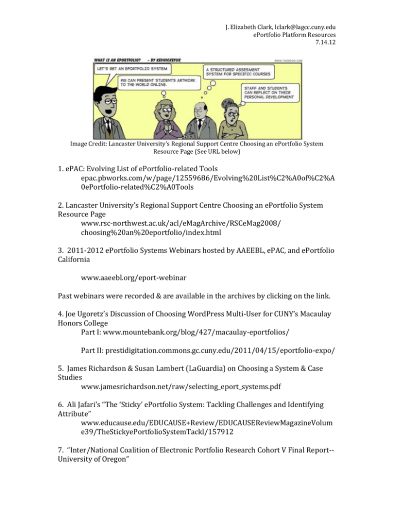 ePortfolio Systems Resources - LaGuardia Community College, CUNY