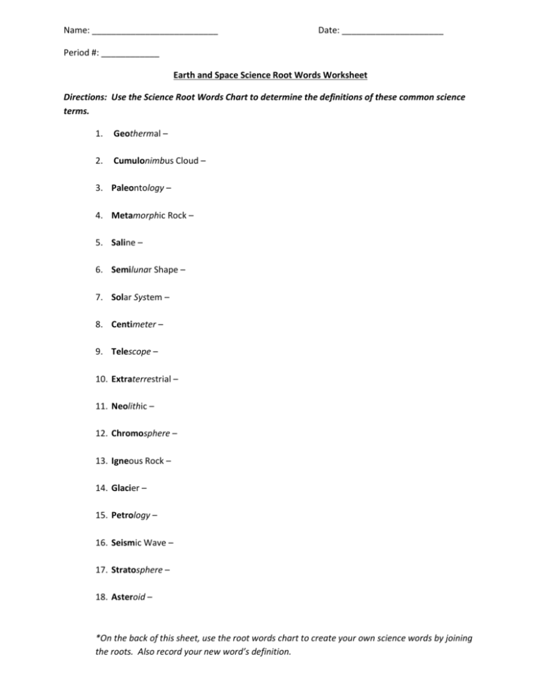 Finish Root Words WS Finish Root Words WS