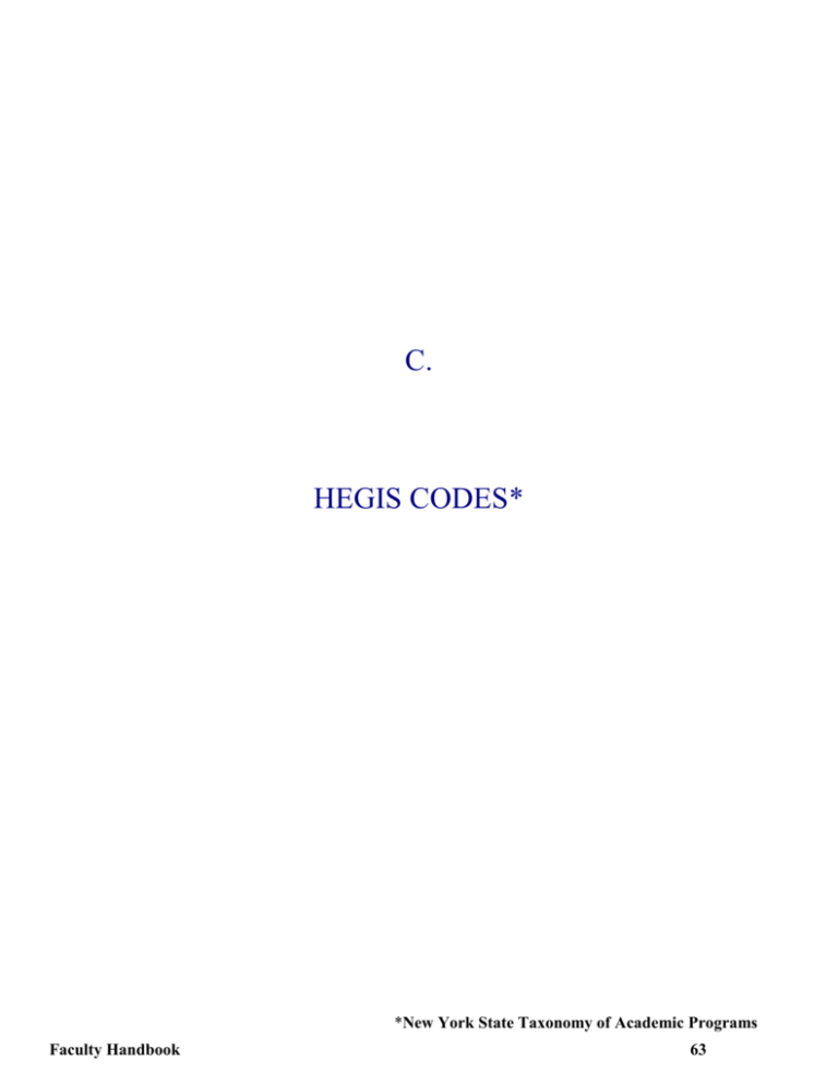 Hegis Codes Hegis Codes