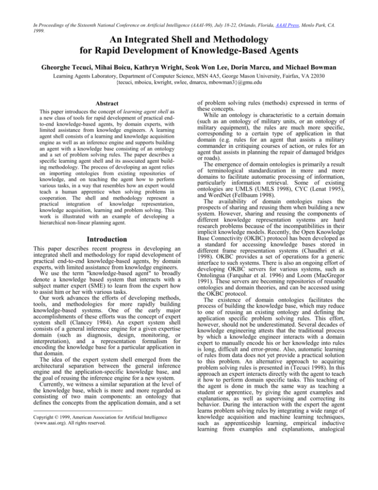 AAAI Proceedings Template Learning Agents Center