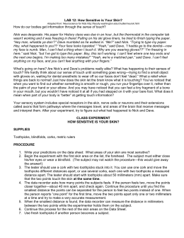 Skin Touch Receptors Lab