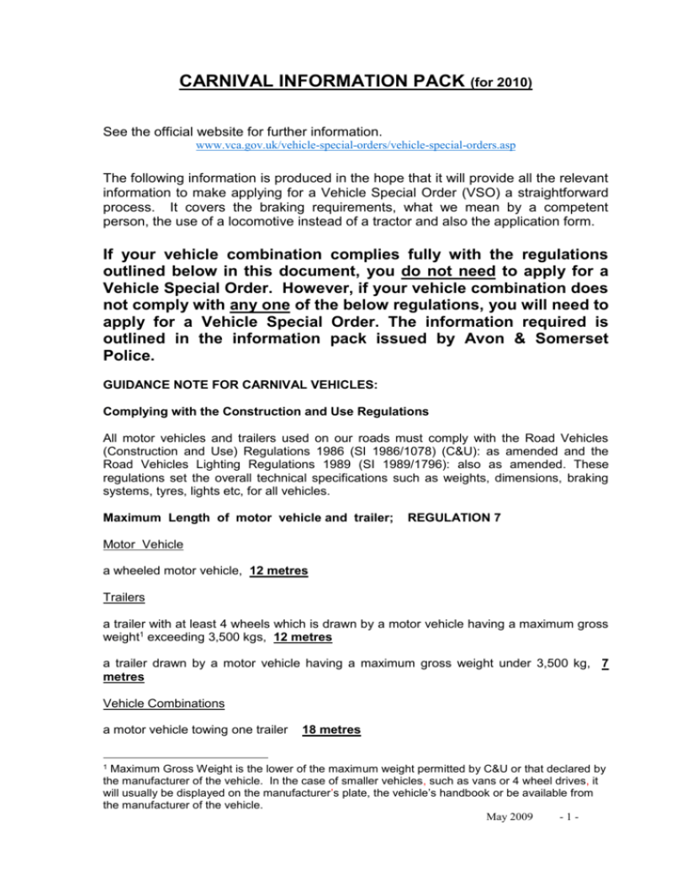 CARNIVAL INFORMATION PACK
