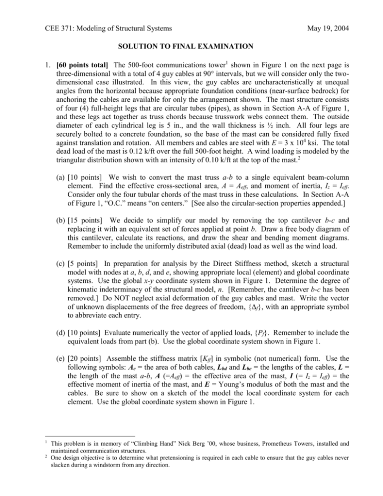 CEE 371 Final Exam Solution Sp04