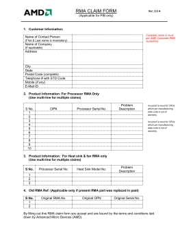 RMA Form - Word Document A2