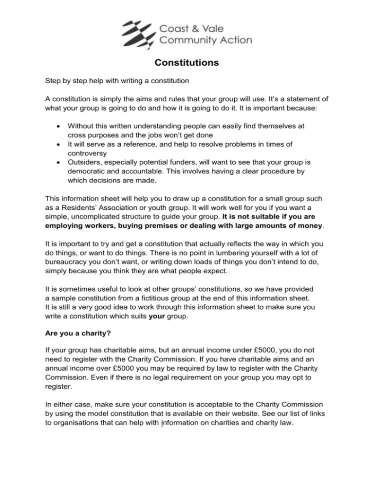 Writing a Constitution: Step-by-Step Guide for Small Groups