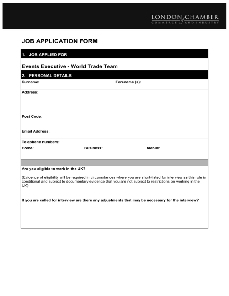 Application Form Application Form