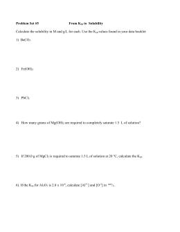 Solubility and Ksp ANSWERS