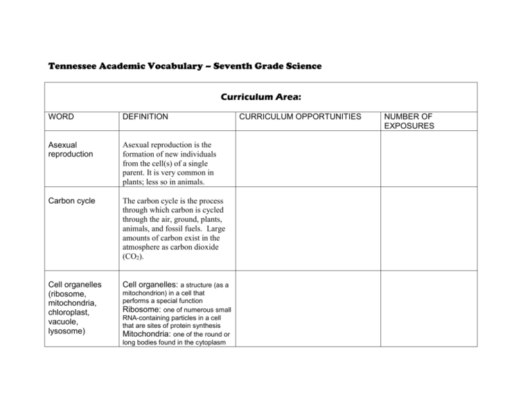 Tennessee Academic Vocabulary 4th Grade Tennessee Academic Vocabulary 4th Grade
