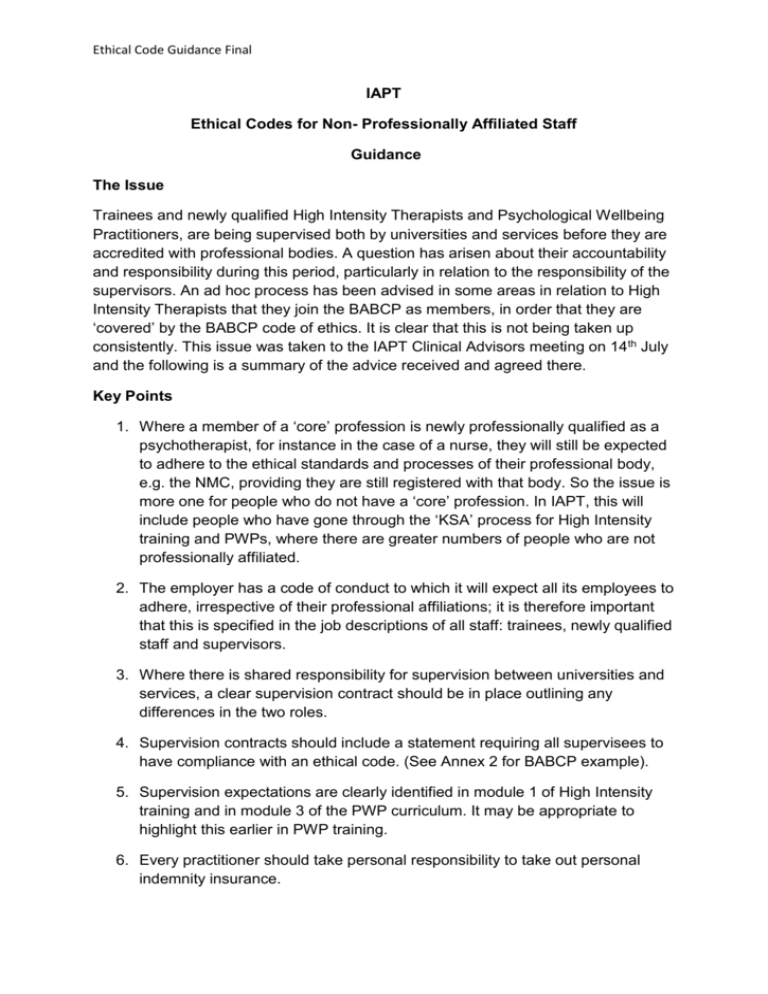 Ethical Codes For Non Ethical Codes For Non