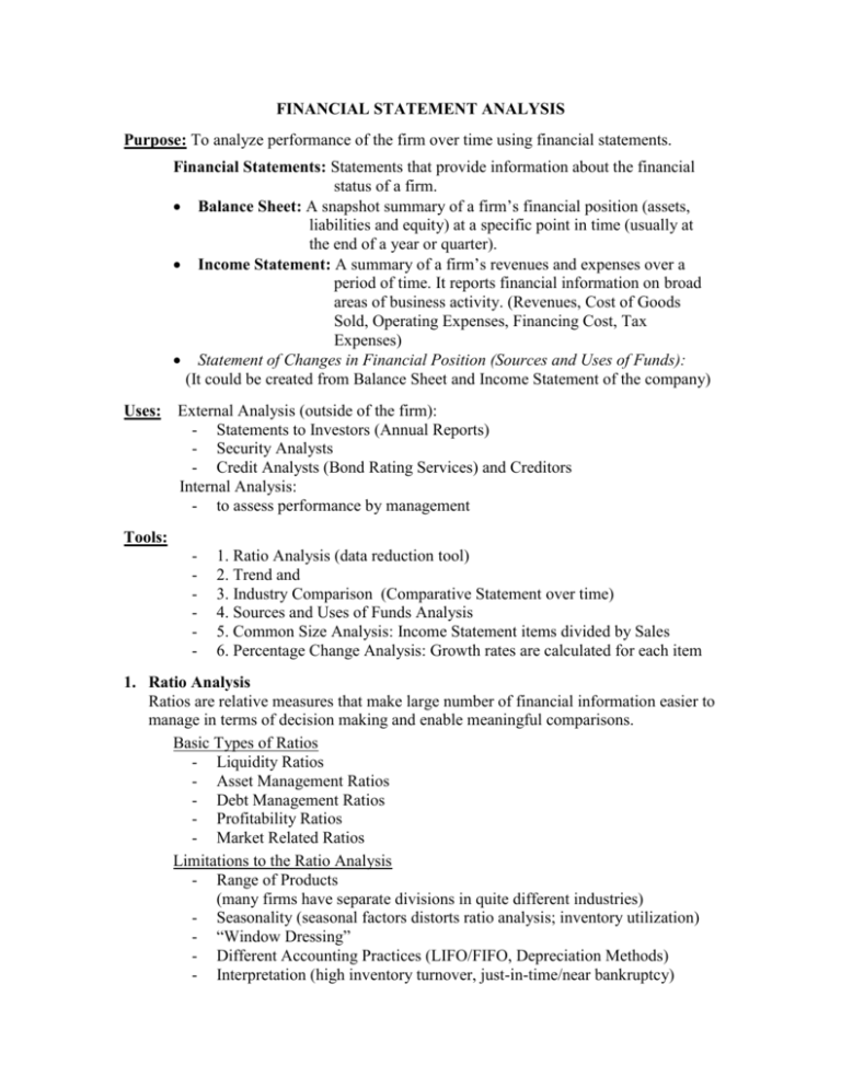 FINANCIAL STATEMENT ANALYSIS