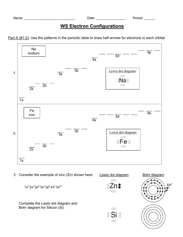 Electron Configuration Worksheet Electron Configuration Worksheet