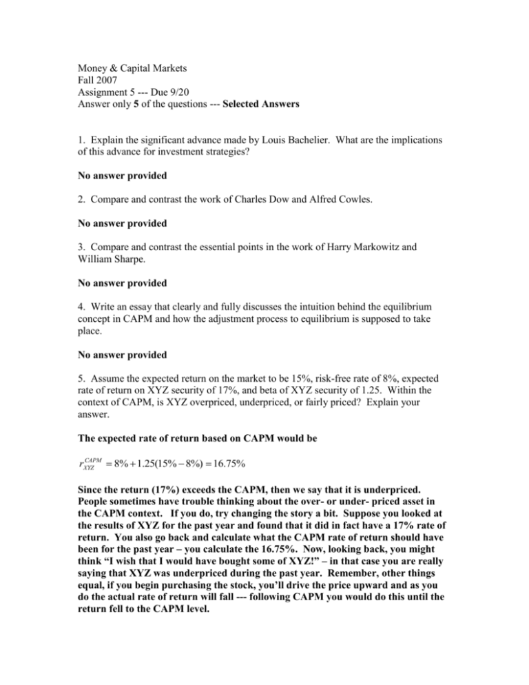 Assignment 5 answers 