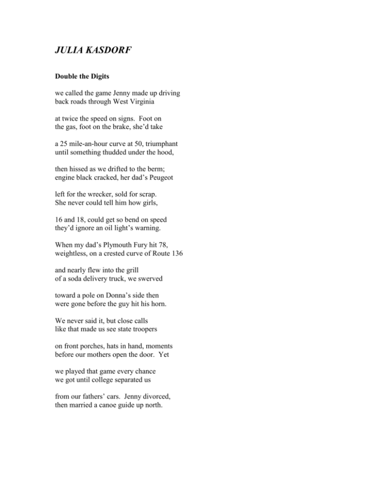 "Double the Digits" Poem Analysis by Julia Kasdorf