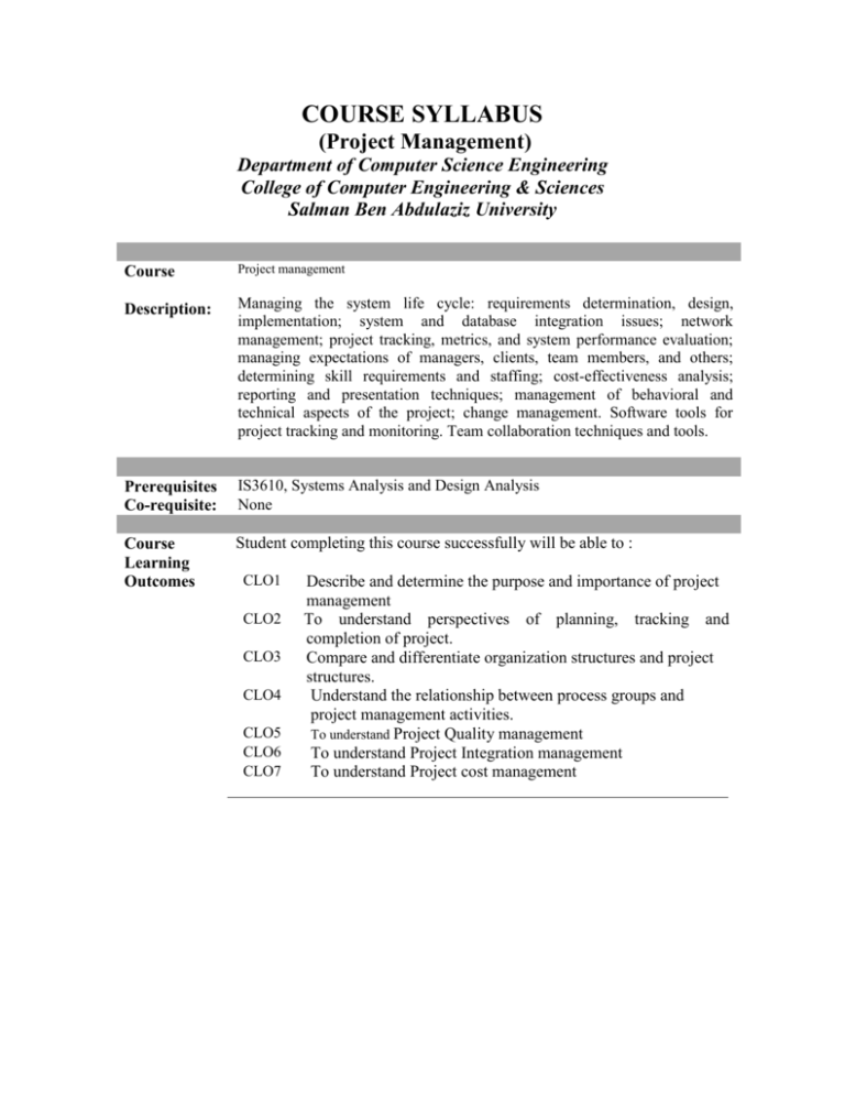 Course Syllabus