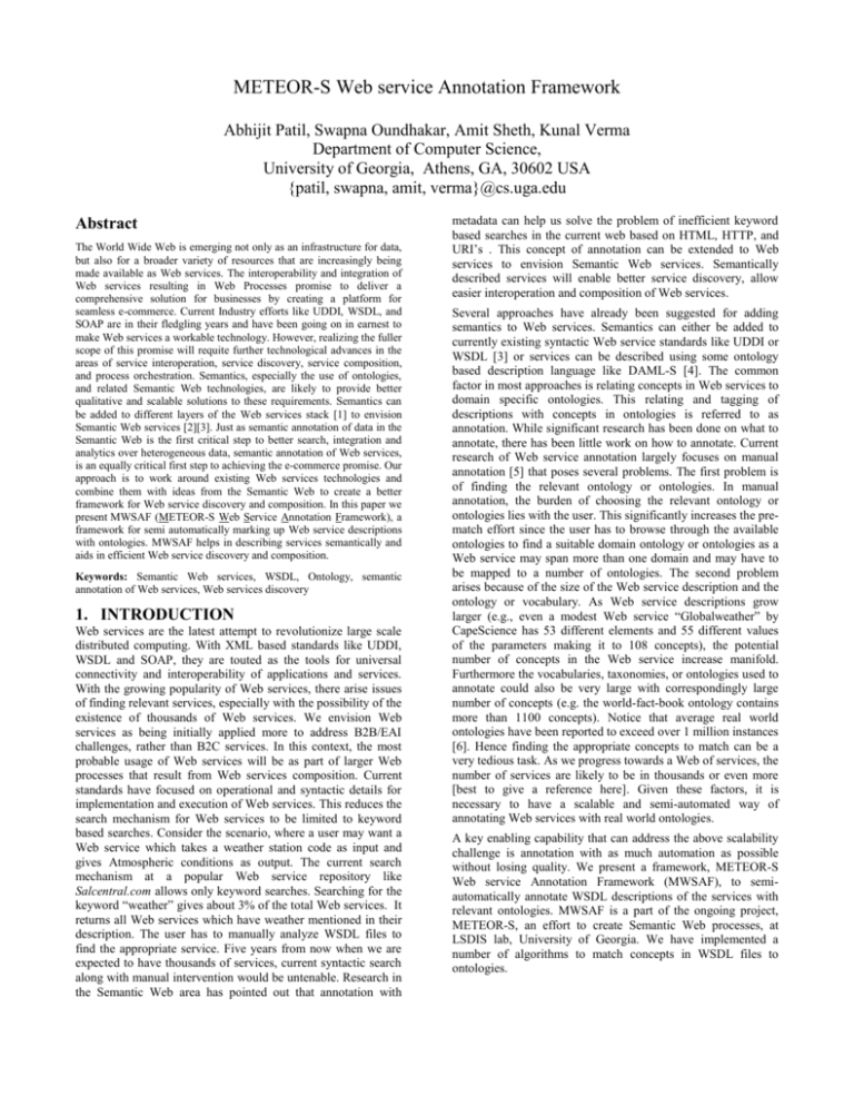 Semantic Annotation Of Web Services Lsdis 