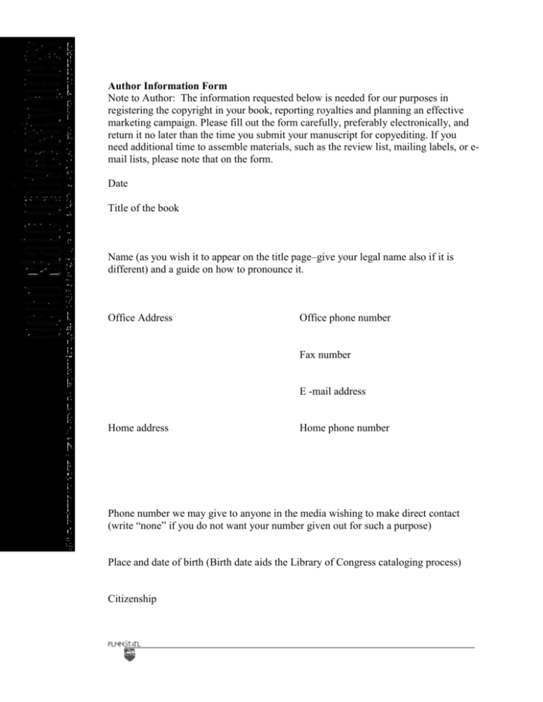Microsoft Word Document Version Of The Form