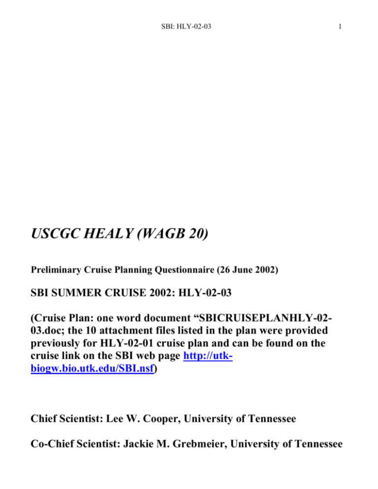 SBI Cruise Plan Arctic Research At The University Of Maryland