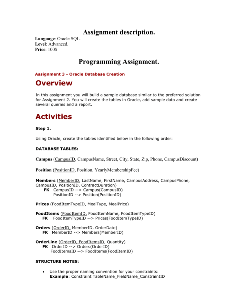 Assignment Description