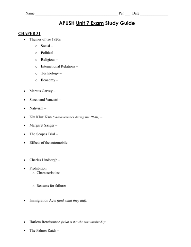Unit 10 Exam Study Guide Unit 10 Exam Study Guide