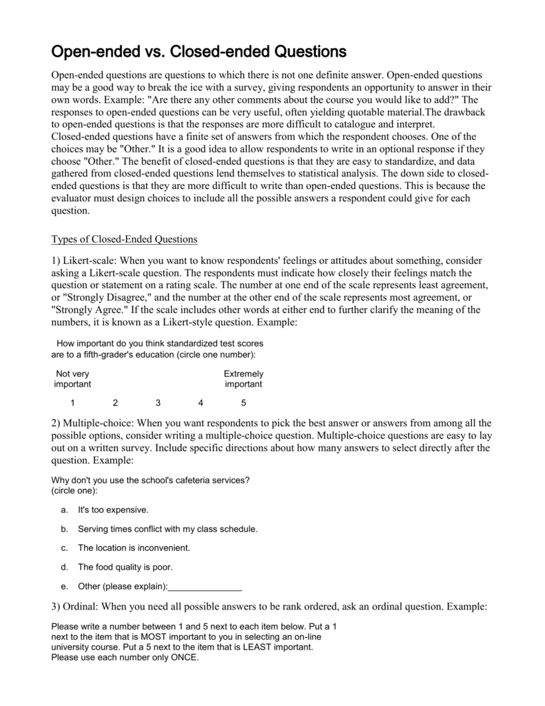 Survey Questions