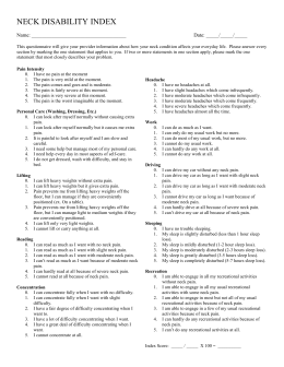 The Neck Disability Index