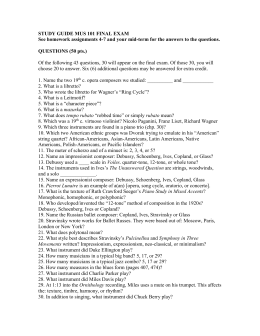 student's name Music Appreciation 20 Century Study Questions