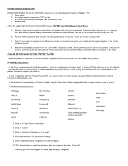 Antigone Study Guide for Unit Assessment