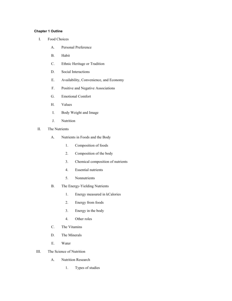 Chapter 1 Outline
